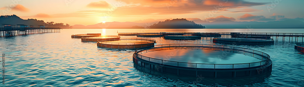 Modern and Sustainable Fish Farm: High Resolution Image Highlighting ...