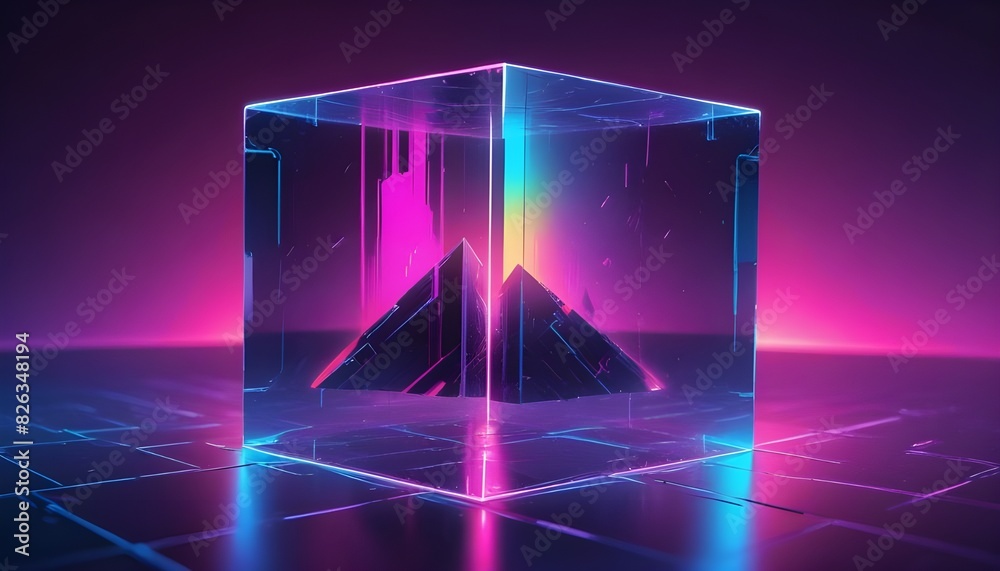 refraction of light spectrum through cube prism Stock Illustration ...
