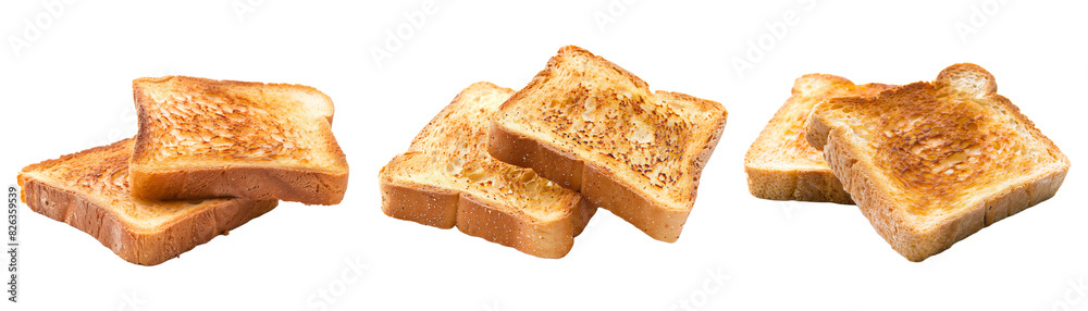 set of fresh roasted toasts, isolated on transparent background, png ...