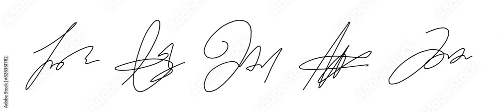 Hand drawn fake autograph with scribble pen strokes. Handwritten ...