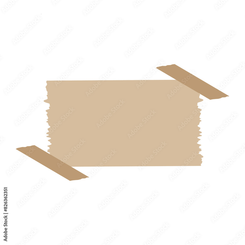 Vintage brown torn paper illustration set. Recycled memo note paper ...