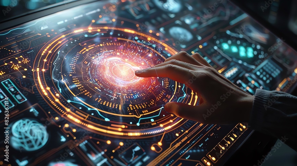 Interactive Training Module A 3D touchscreen displaying an interactive ...