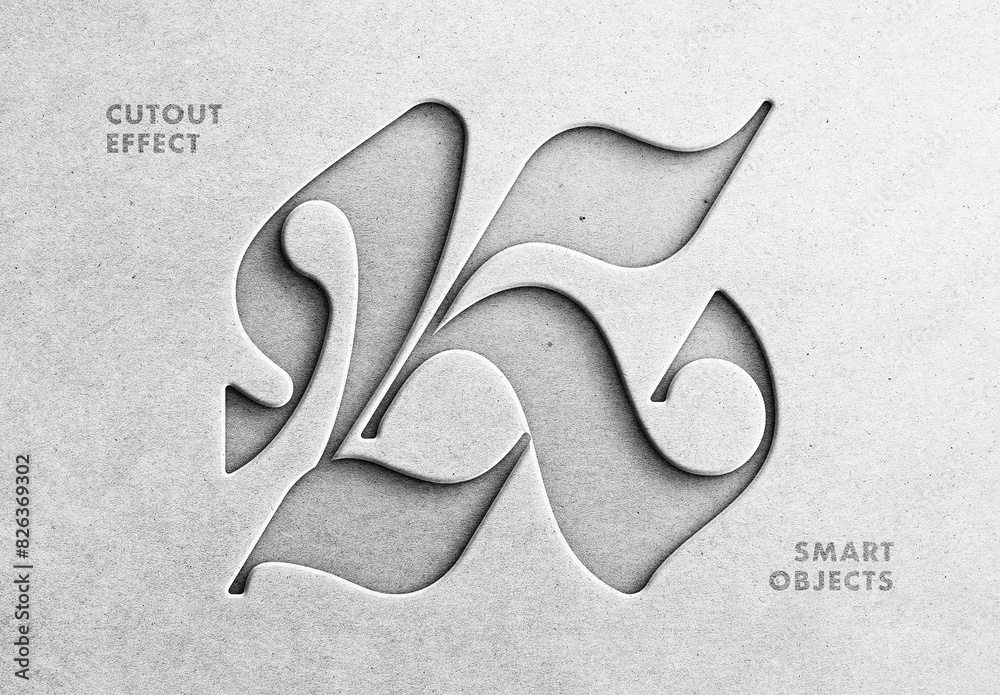 White Cutout Paper Mockup Stock Template | Adobe Stock