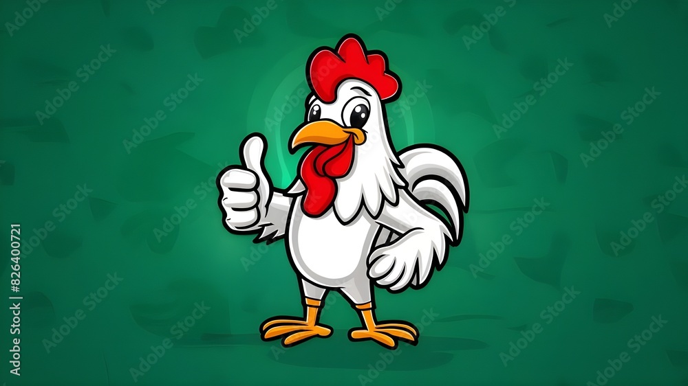 Thumbs Up Rooster Cartoon Character Design Stock Illustration | Adobe Stock