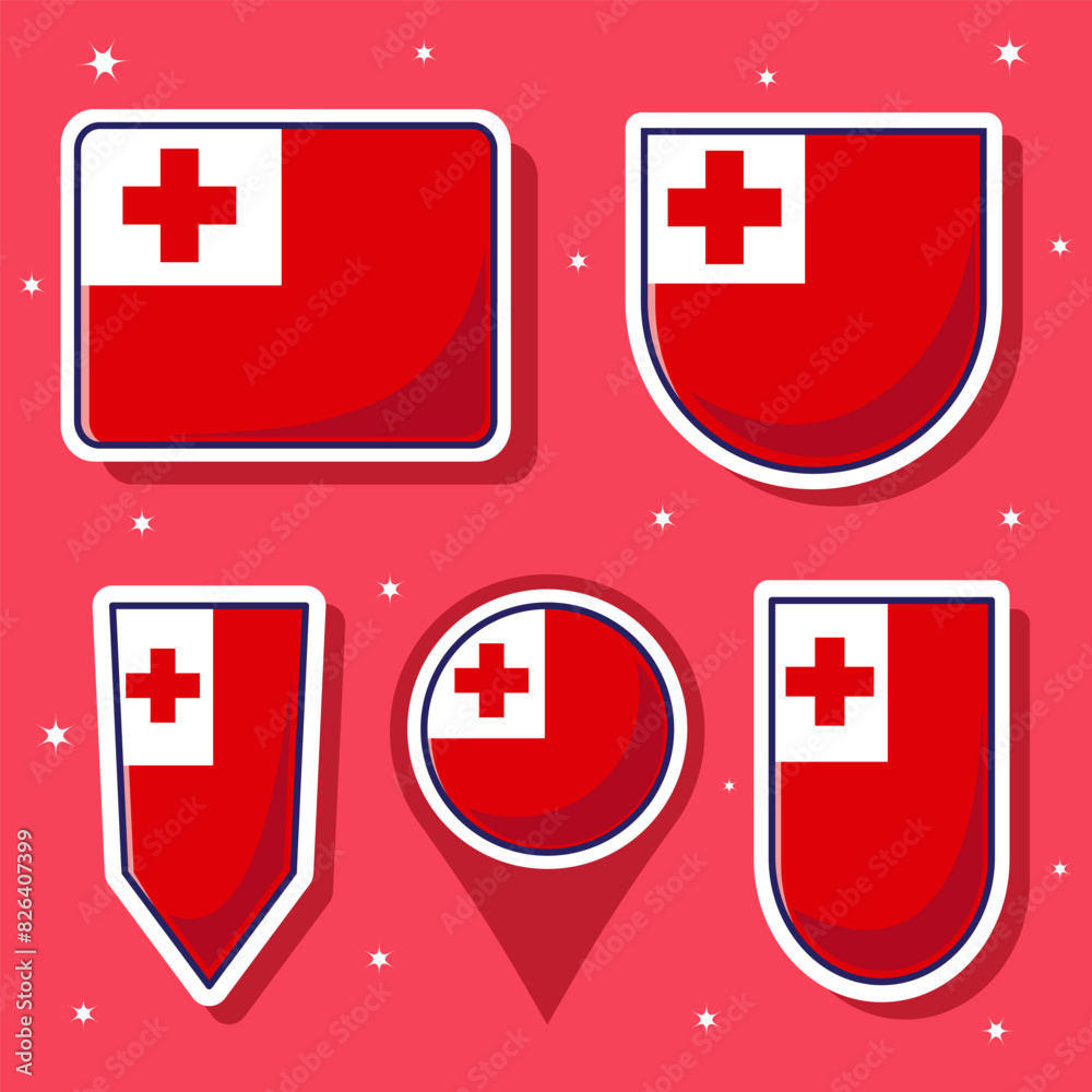 Official country signs of tonga, countries flag banners. international ...