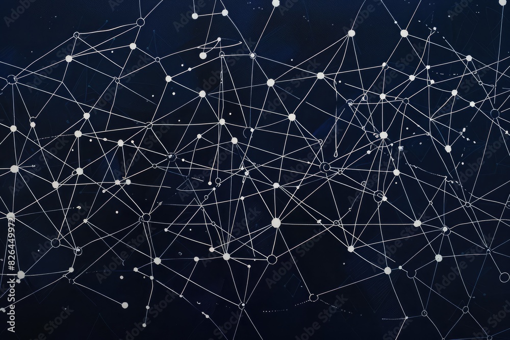 A minimalist depiction of connectivity: a series of interconnected dots ...