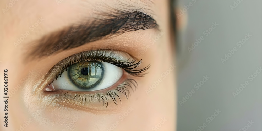 Detailed image of womans eye showing natural signs of aging. Concept ...