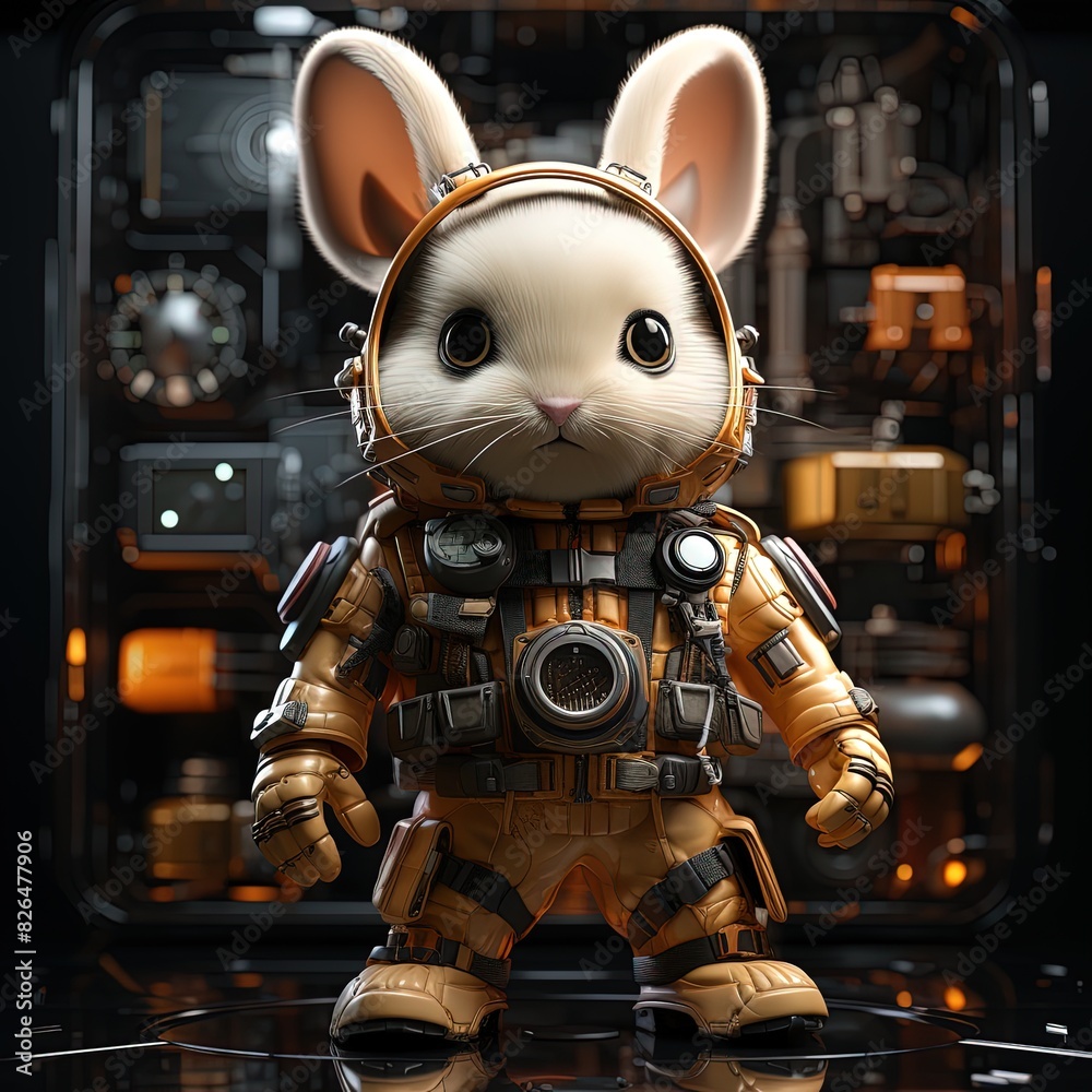 cute adorable Rabbit chibi Exosuit + : display case of knolling item ...