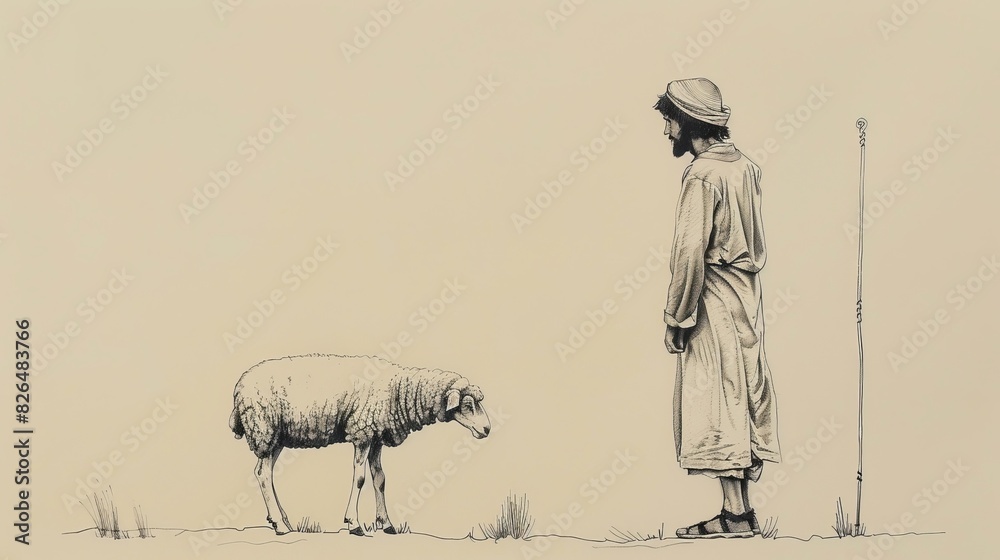 Parable of Lost Sheep, Shepherd Rejoicing After Finding One Lost Sheep ...