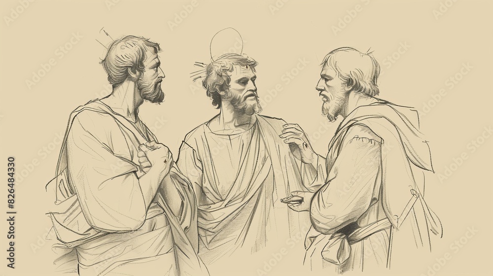 Biblical Illustration of Jesus Raising Son of Widow of Nain, Young Man ...
