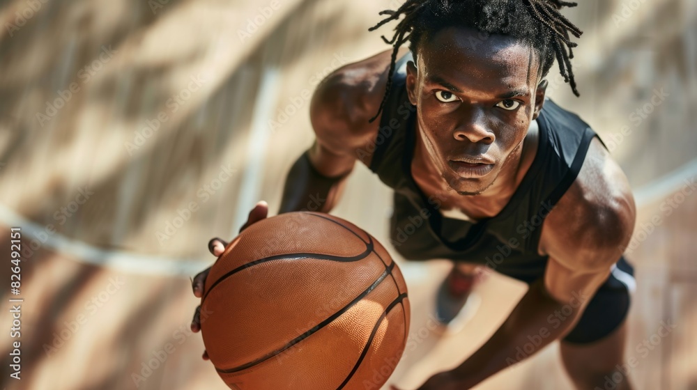 Young black basketball player preparing for sports training. , 4k HD ...