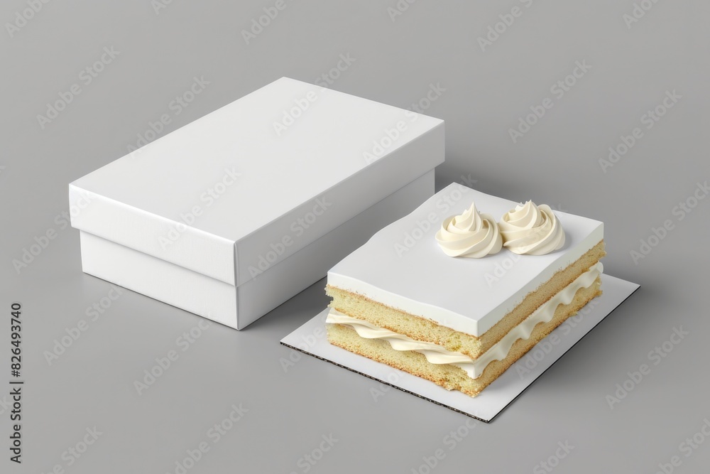Cake Box Mock Up Template: Take-away Pastry Design in White, Ready for ...