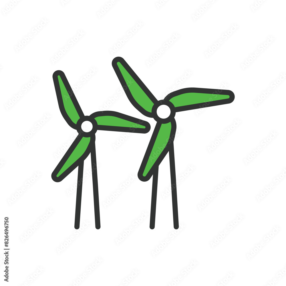 Offshore wind energy, in line design, green. Offshore, Wind, Energy ...