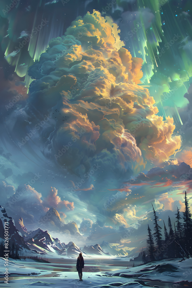 A sentient cloud, once tethered to a weather system, breaks free to ...