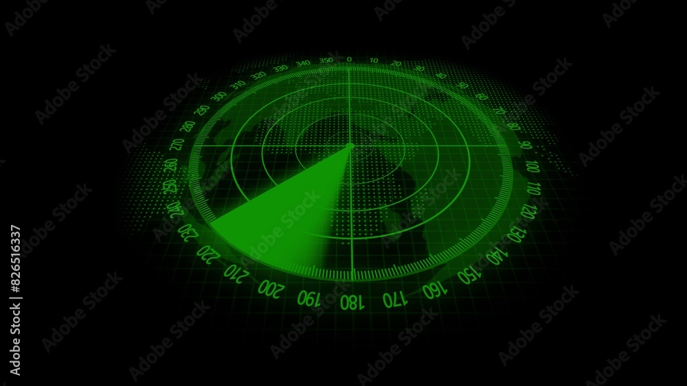 Radar display using in military force. HUD radar display. Radar screen ...