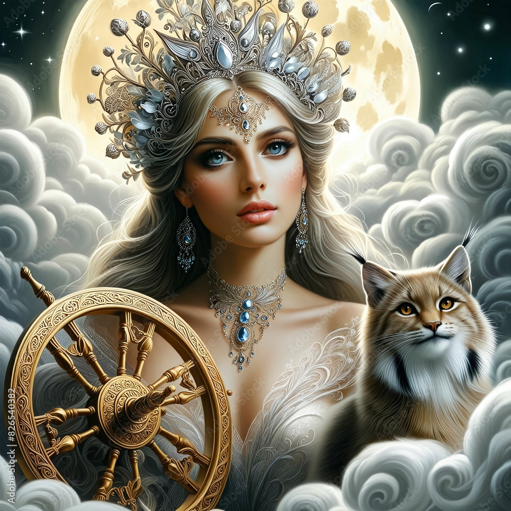 Frigg, the Norse goddess of wisdom, foresight, and domesticity on her ...