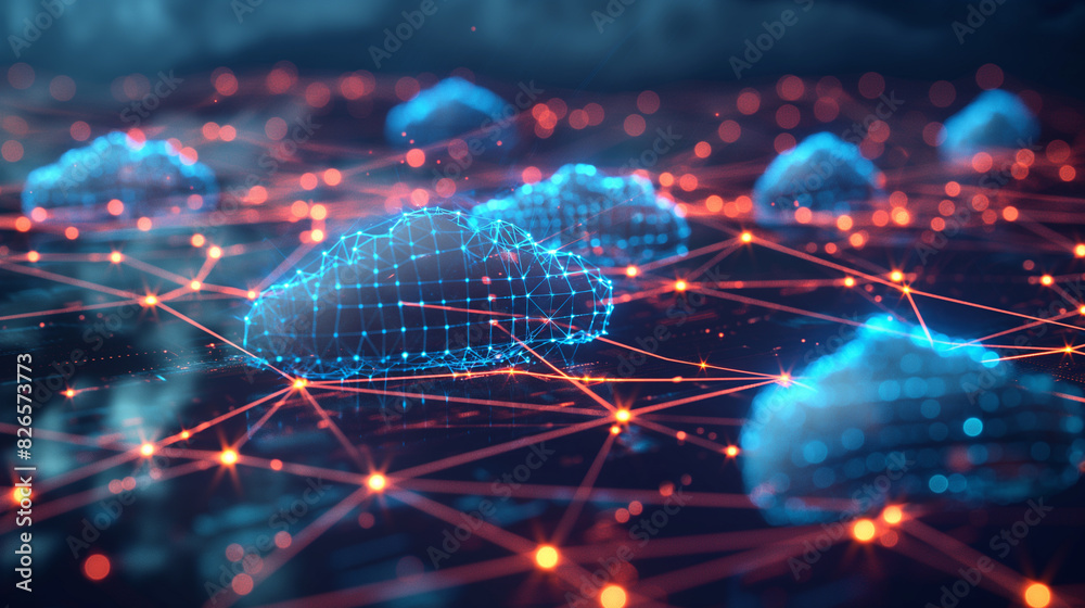 a neural network, with data flows flowing between them, converging and ...