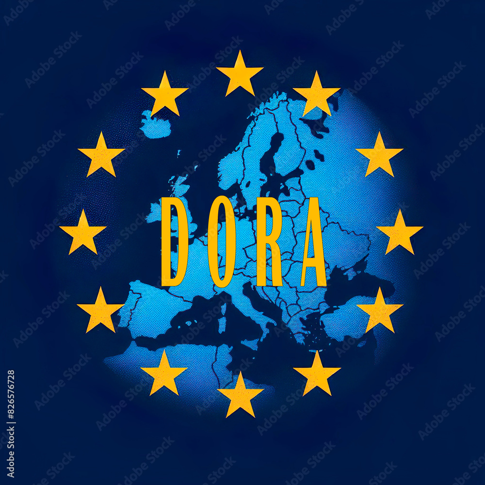 Illustraion saying DORA which is the Digital Operational Resilience Act ...