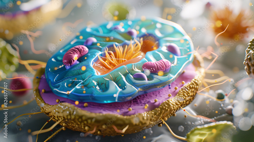 Annotated diagram of a plant cell, labeling key parts such as the cell ...