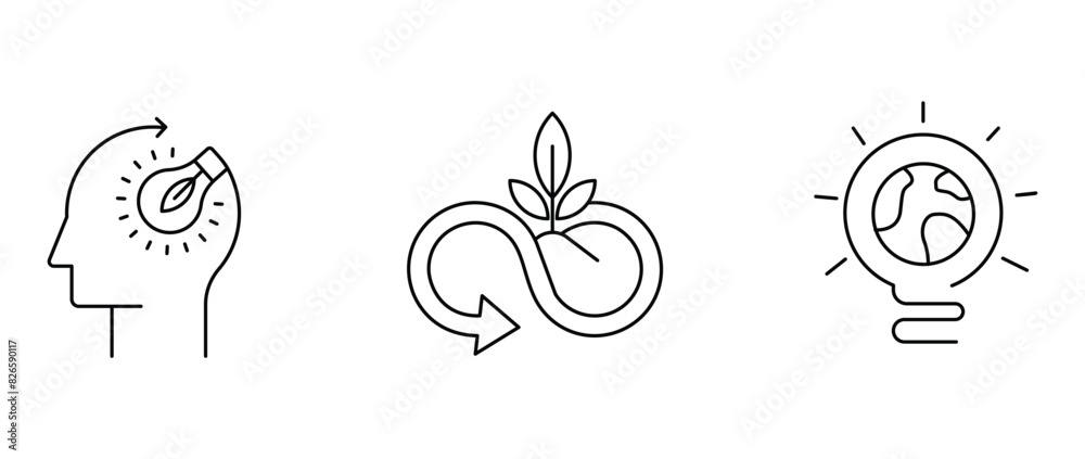 Vector icon concepts representing innovative environmental solutions ...