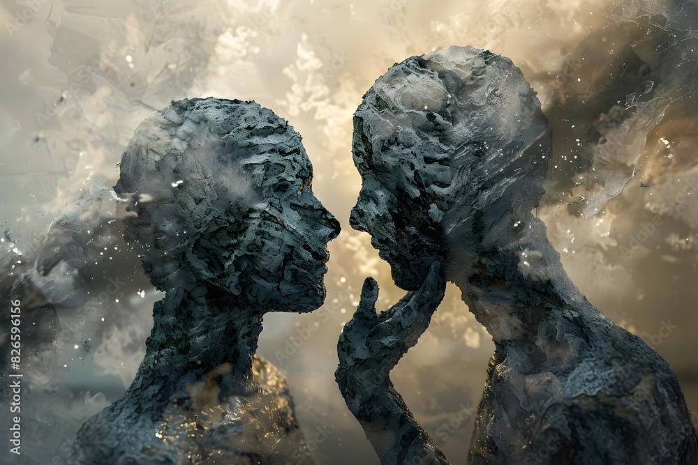 Explore the emotional depth of abstract art with these stone figures in ...