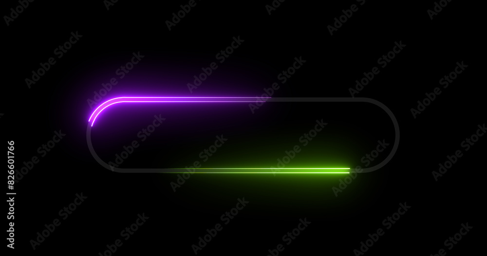 Neon retro style name placeholder neon sign board. Empty title space ...