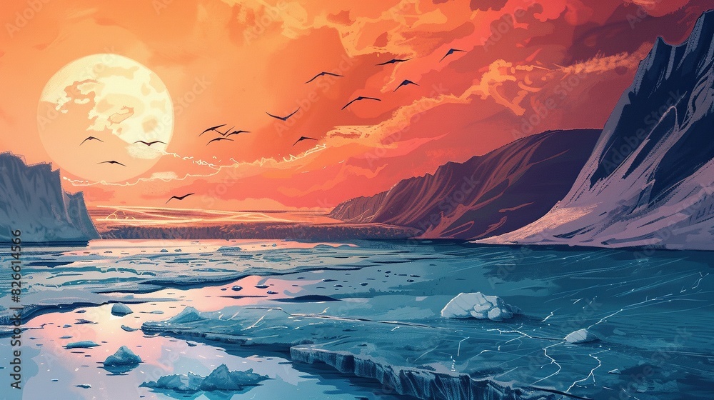 Illustrations of Climate Change Impact. A series of illustrations ...