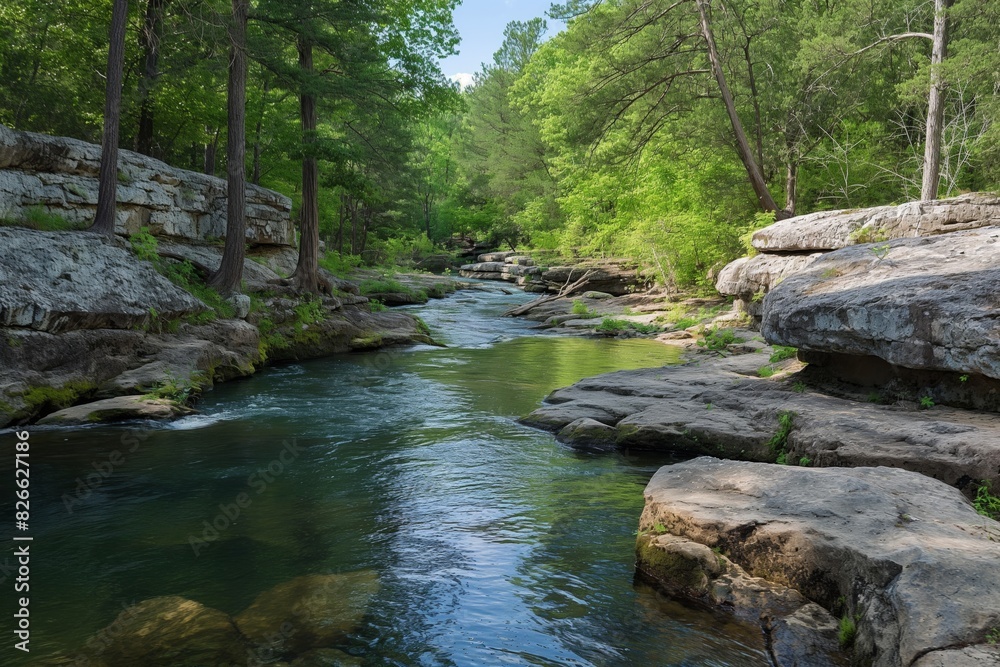 Ozarks Stream created with Generative AI Technology, ai, generative ...