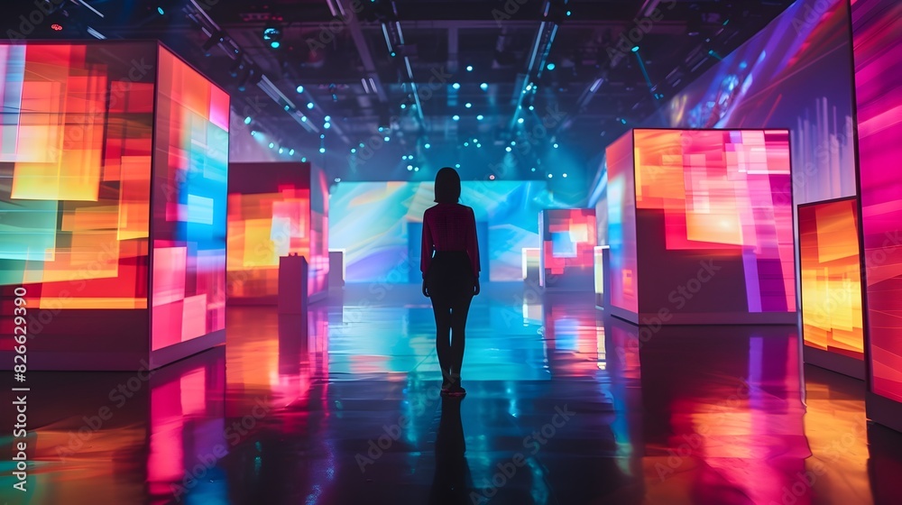 Immersive Virtual Trade Show with Colorful Booths and Interactive ...