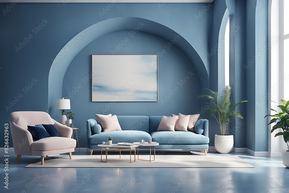 Luxury Modern Home Design with Living Room or Business Hall Scene in ...