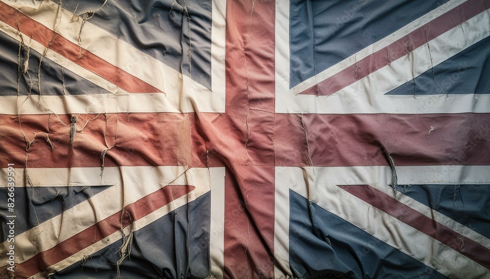 Vintage UK flag with distressed texture. A unique portrayal of the ...