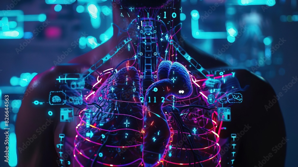 Medical imaging of a mans chest, showing detailed views of the lung ...