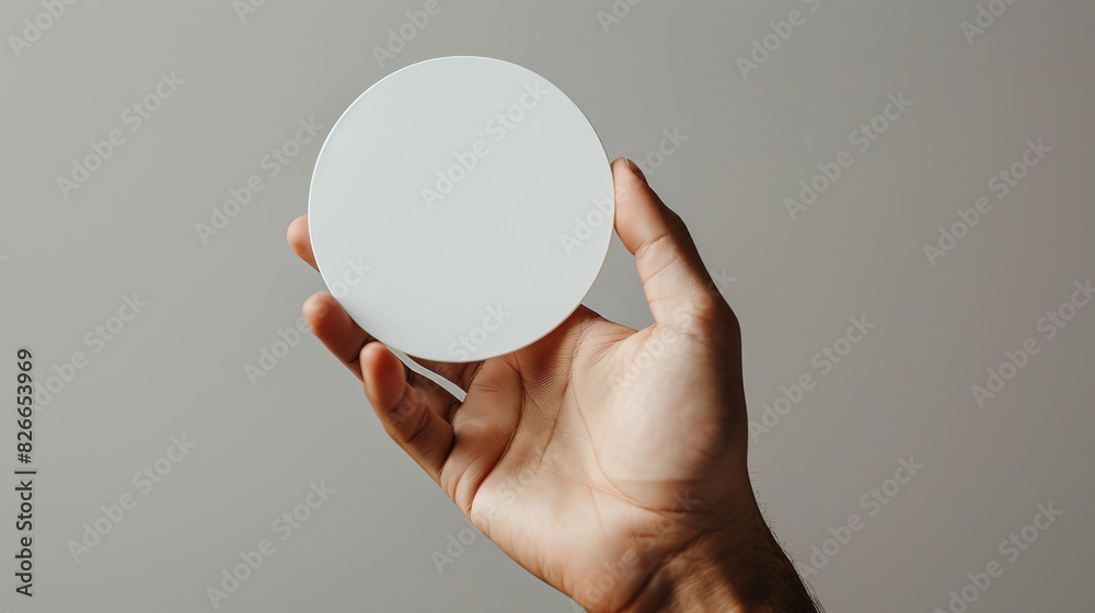 Round Sticker Mockup Stationery Card Mock up Print Circle Paper Hand ...