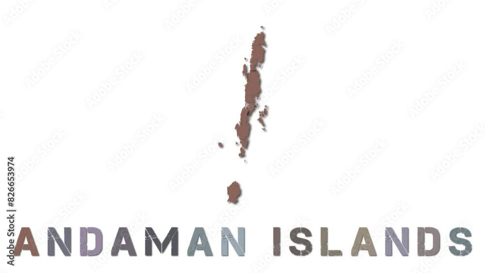 Andaman Islands map with paper regions. Animated island map growing ...