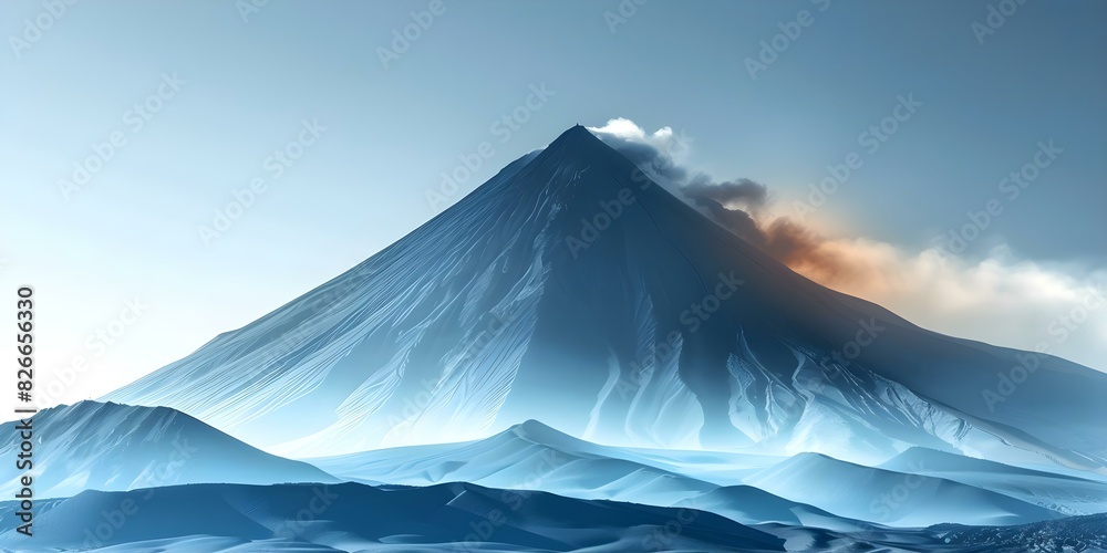 Volcano showing both resting and erupting phases a symbol of power ...