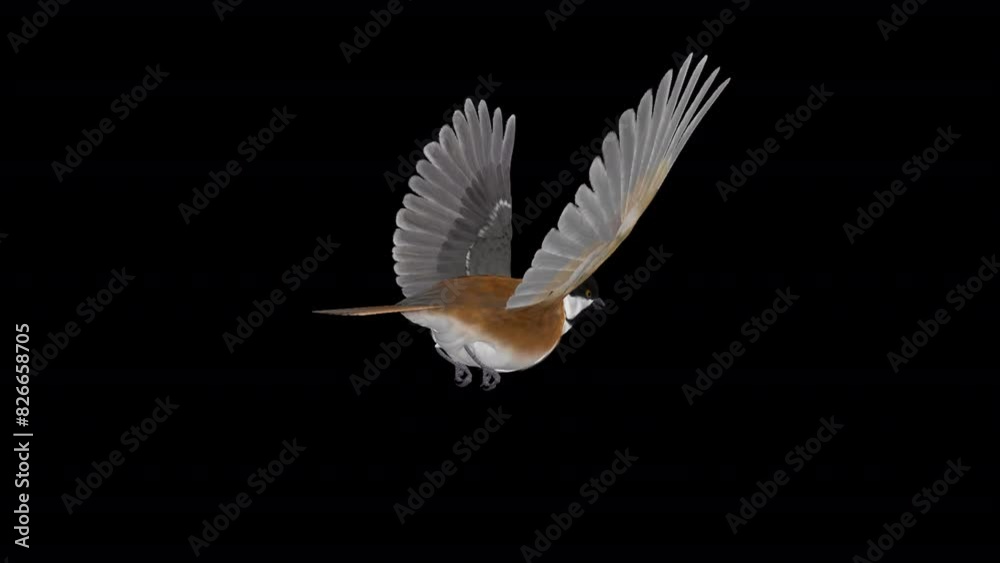Black Caped Chickadee - North American Bird - Flying Loop - Back ANgle ...