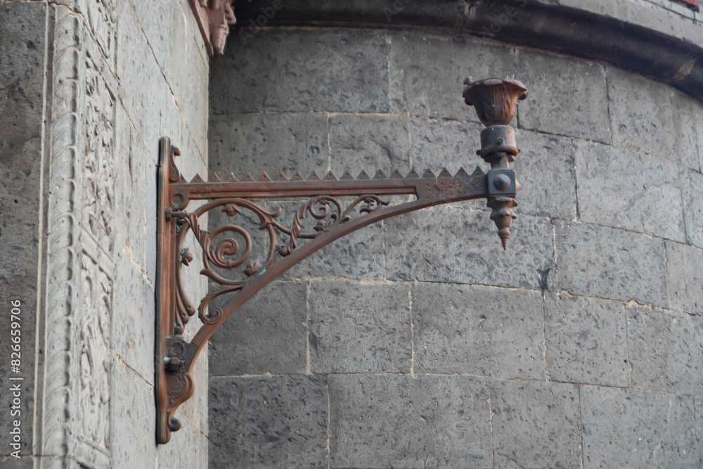 Decorative cast iron shelf bracket for ancient hanging lamp light on ...