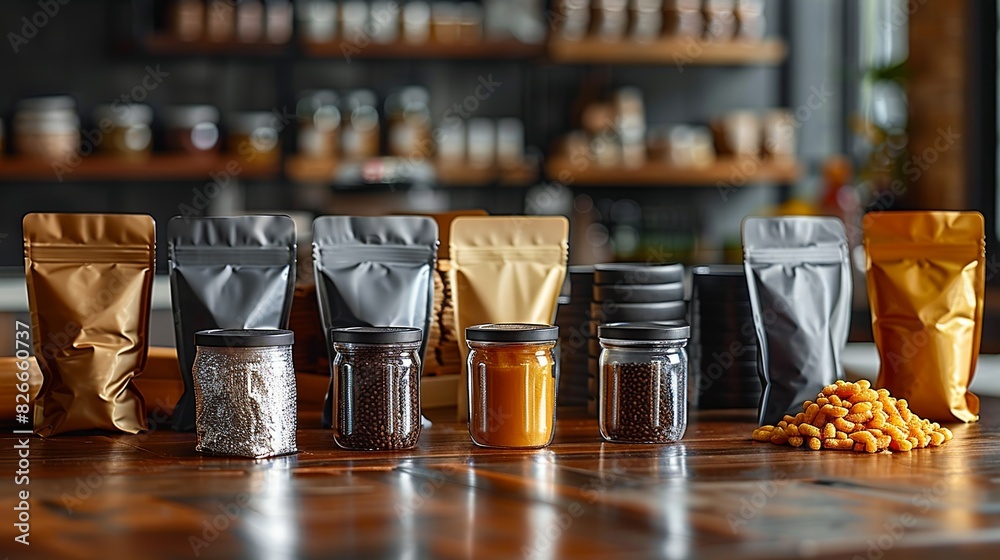Different types of sachets and pouches, including foil, plastic, and ...