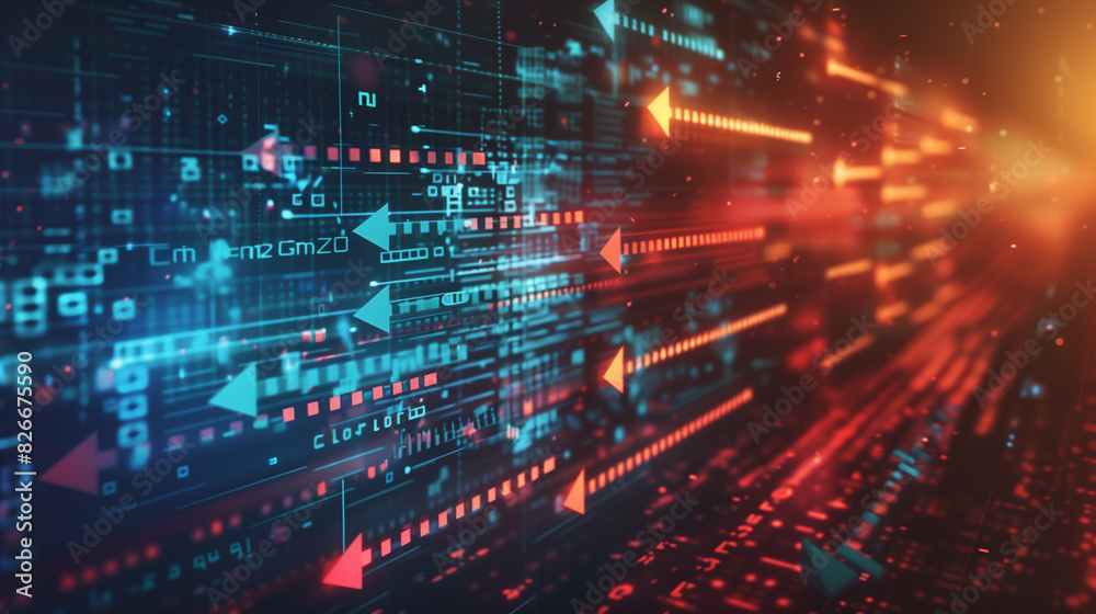 Futuristic Digital Transformation Chart on Abstract Technology ...