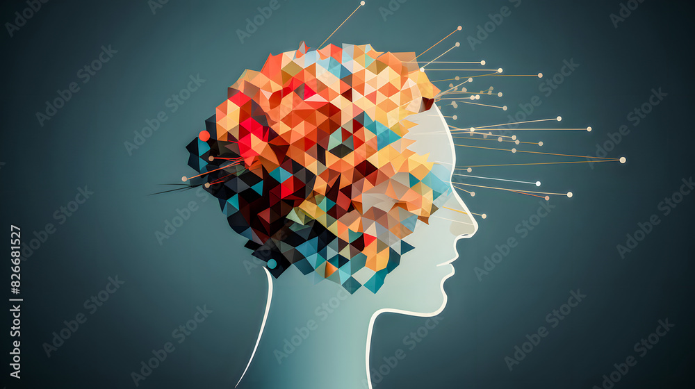 Creative Brainstorming Abstract Representation of a Human Head with ...