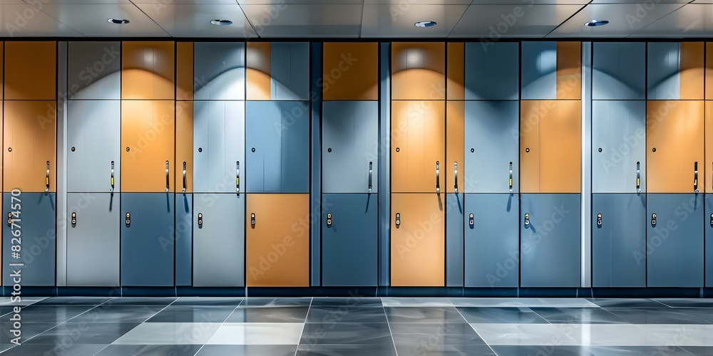 Explore an orderly and meticulous layout of lockers in a contemporary ...