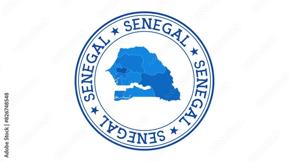 Senegal intro. Badge with the circular name and map of country. Senegal ...