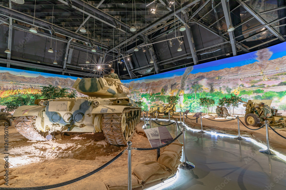 Royal Tank Museum, Amman, Jordan - May 4, 2024: Authentic diorama of a ...
