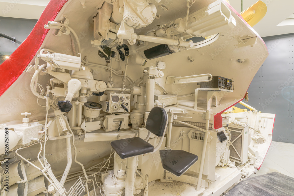 Royal Tank Museum, Amman, Jordan - May 4, 2024: interior of an M48 ...