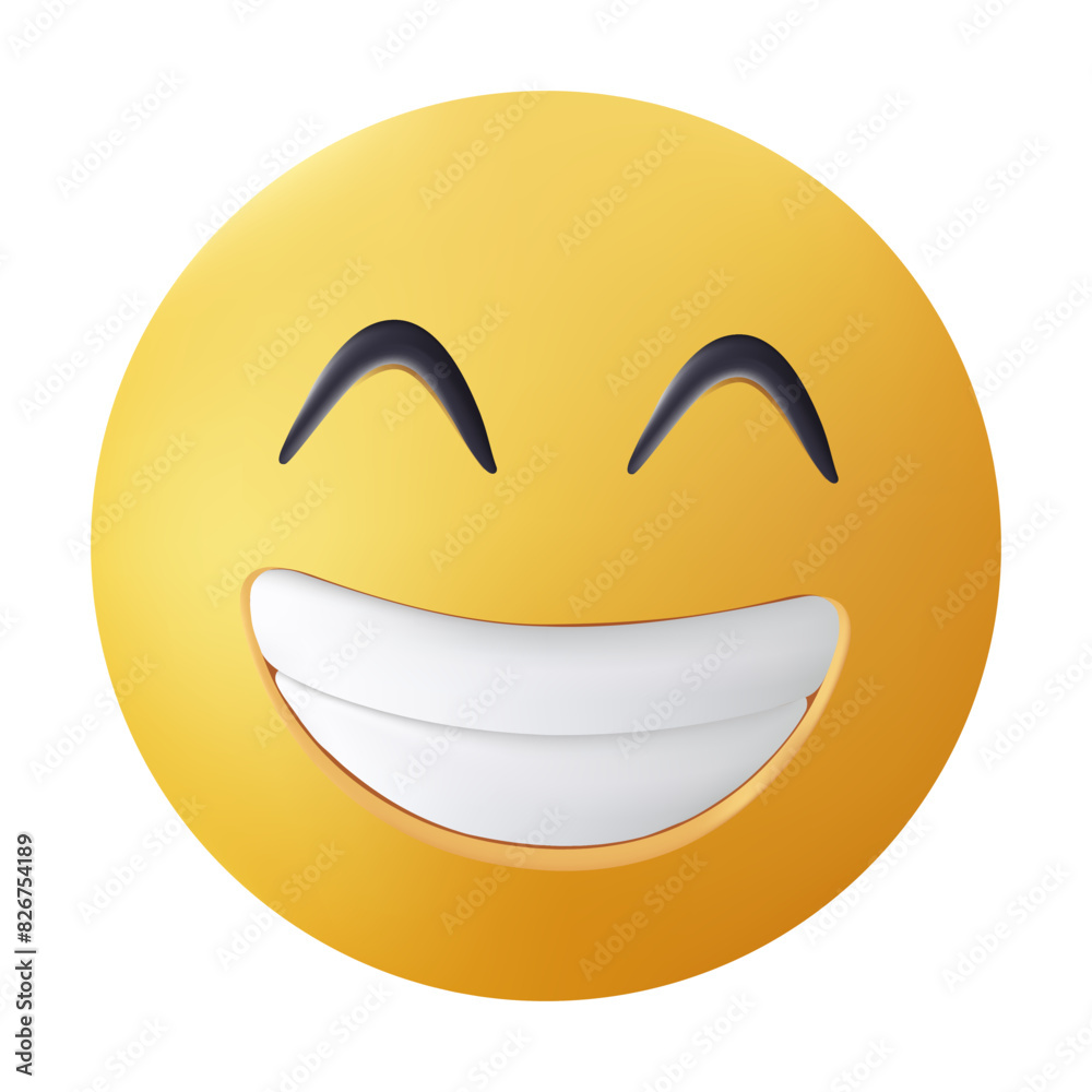 Laughing face emoji, happy, 3d style emoticon. ROFL LOL Sweat Laughing ...