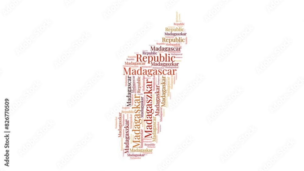 Madagascar shape words animation. Madagascar boundary filled with ...