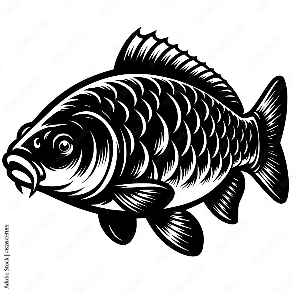 Carp Fish SVG, Carp Silhouette, Bass Fish, Perch, Fishing, Angler SVG ...