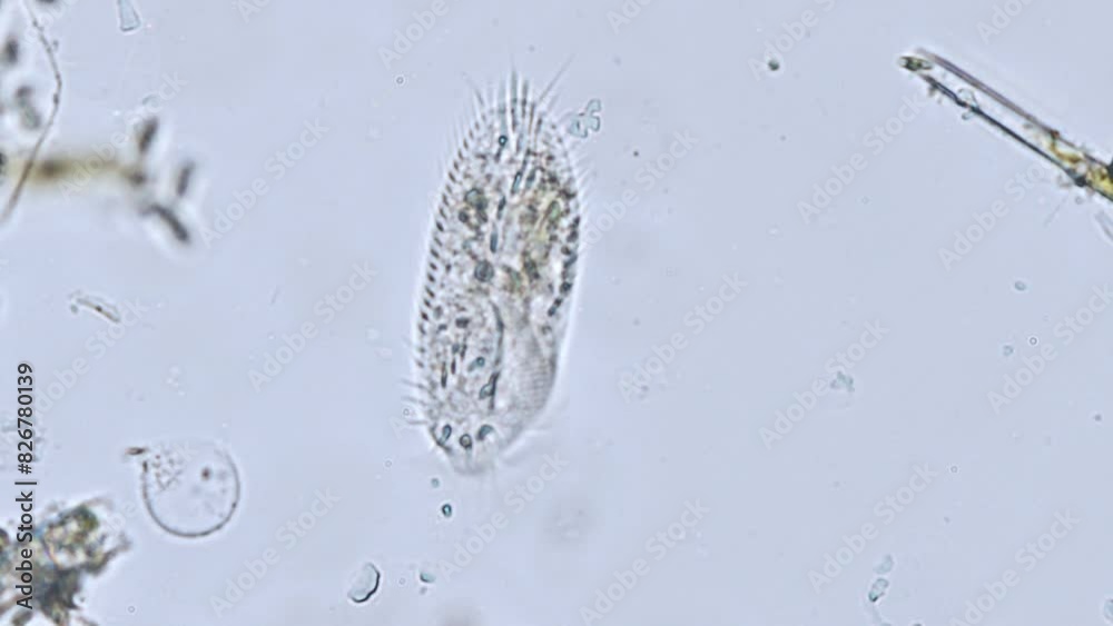 ciliates stylonychia (ciliated protozoan) from a river under the ...