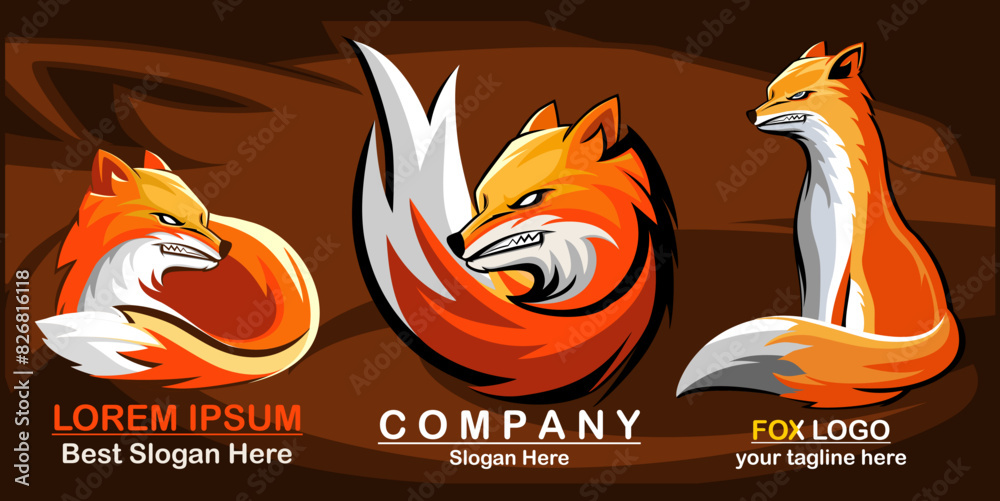 foxs mascot logo design vector, wolf mascot logo design vector, fox ...