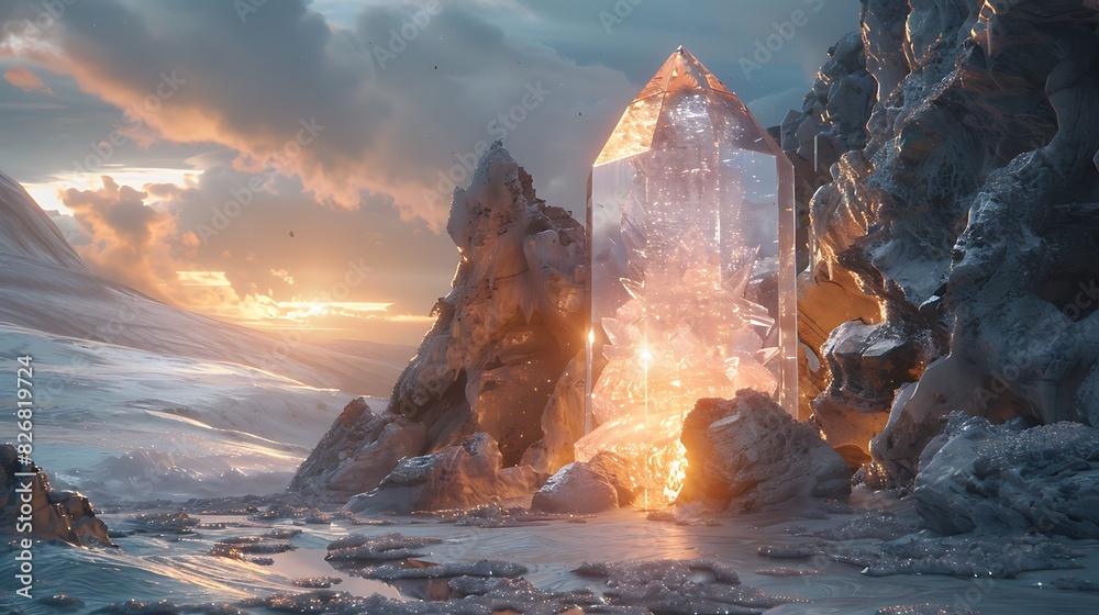 crystalline alien with lightreflecting abilities on an ice planet with ...